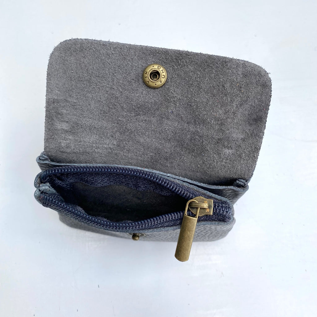 Dark Grey Soft Leather Small Purse – Alice's Wonders UK