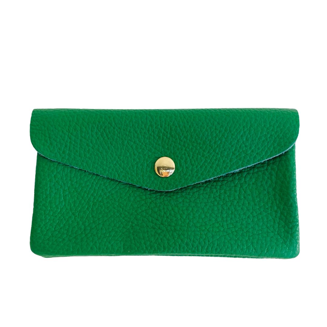 Green Soft Leather Wide Purse – Alice's Wonders UK